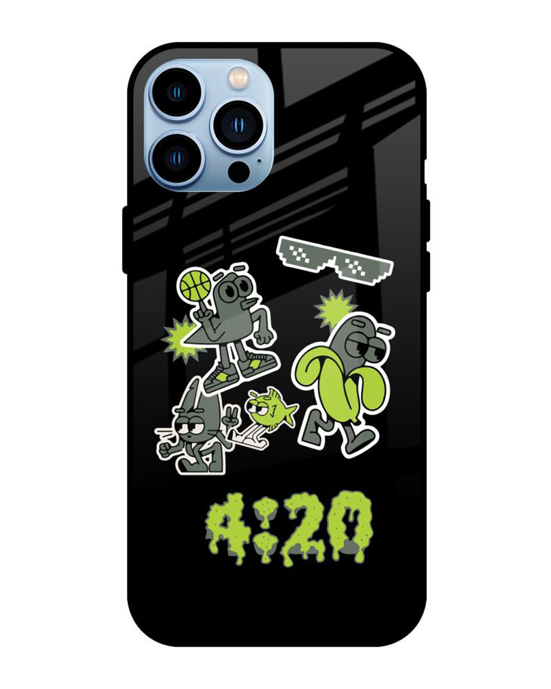 Buy 04:20 Sticker Pack Premium Glass Cover for Apple iPhone 13 Pro Max ...