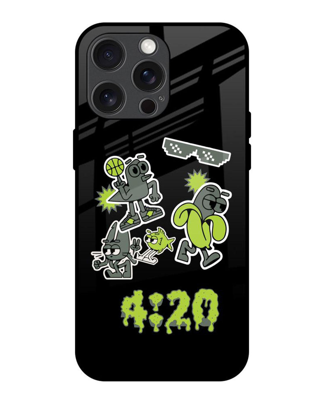 Buy 04:20 Sticker Pack Premium Glass Cover for Apple iPhone 15 Pro Max ...
