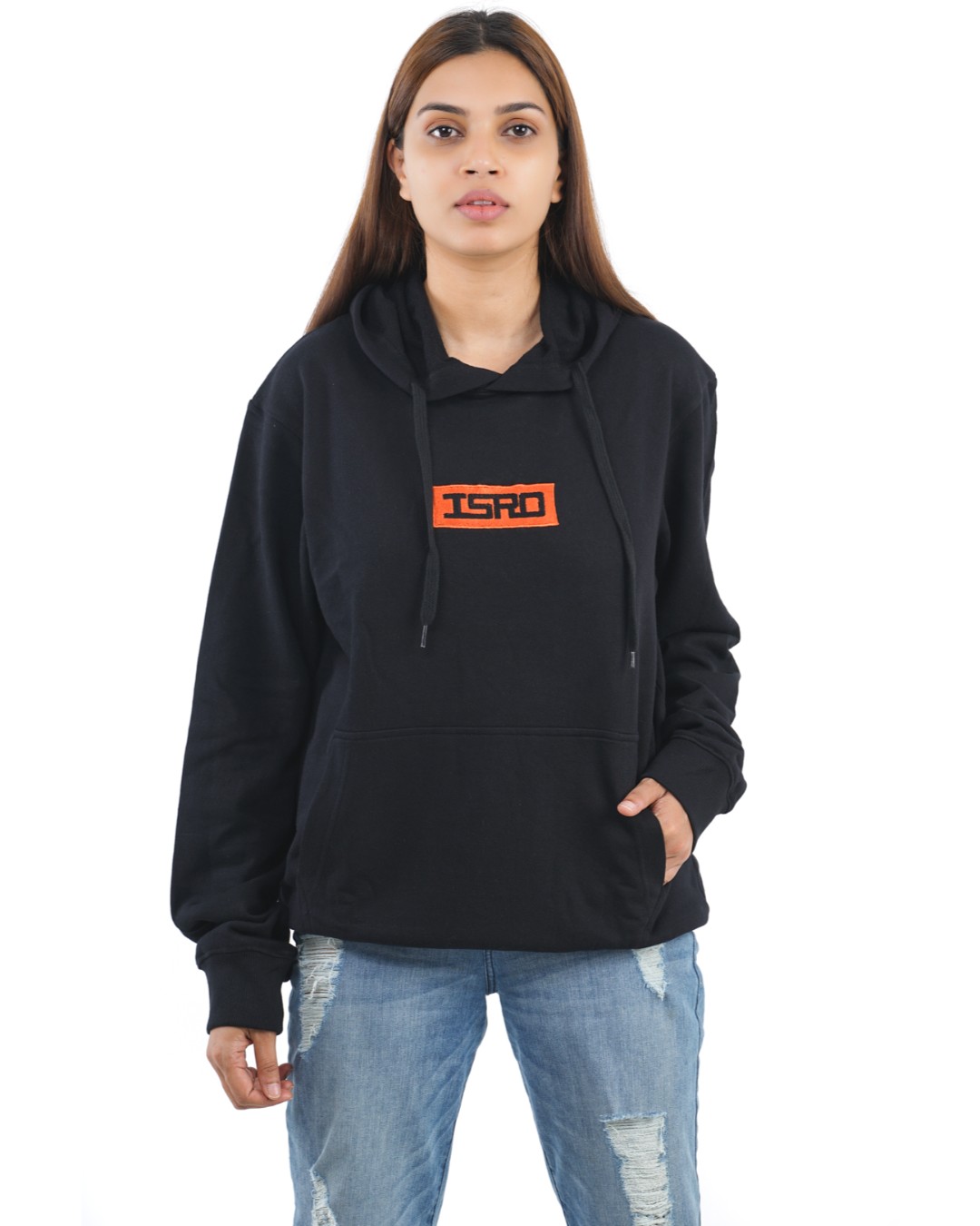 Buy Women's Black ISRO design Embriodered Hoodie-Official ISRO ...