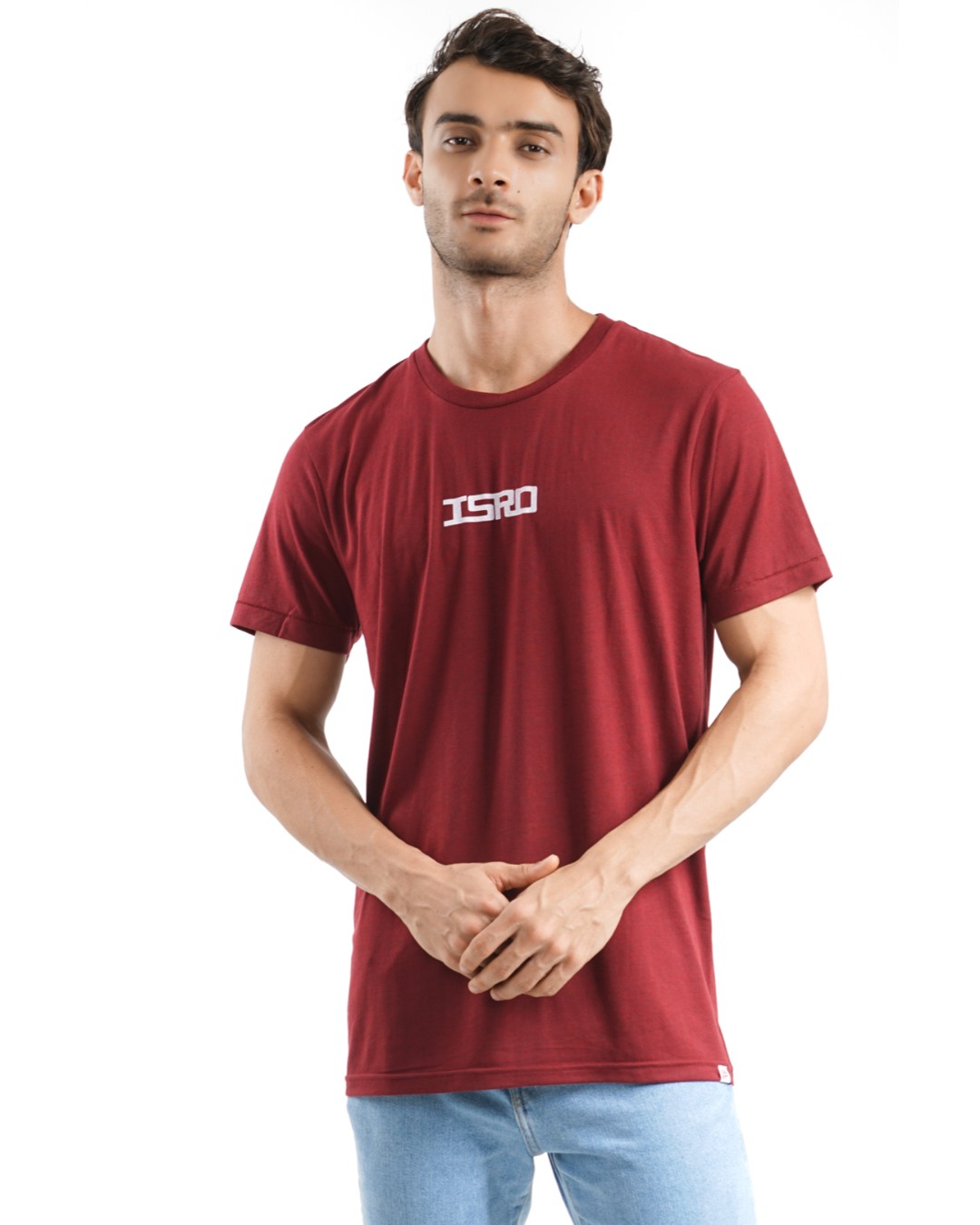 Buy Men's ISRO Block design T-shirt in Wine-Official ISRO Collection ...