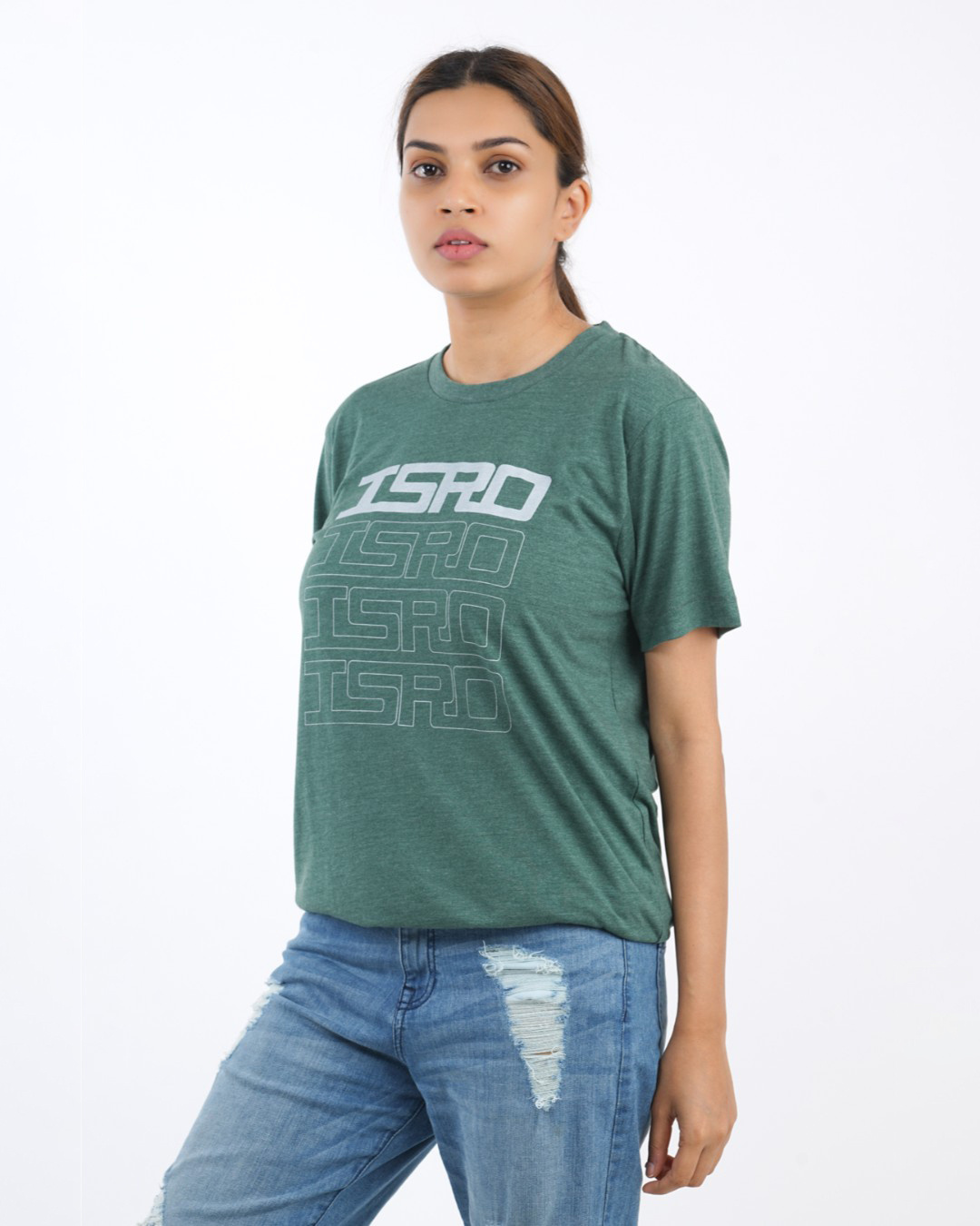 Buy Women's ISRO X4 T-shirt in Bottle Green-Official ISRO Collection ...