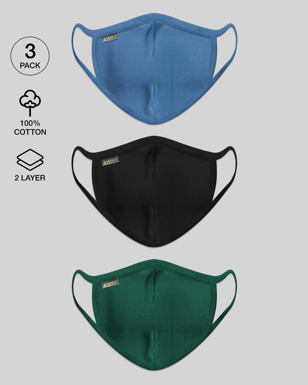 Buy Unisex 2-Layer Everyday Protective Mask (Pack of 3) Online in India ...