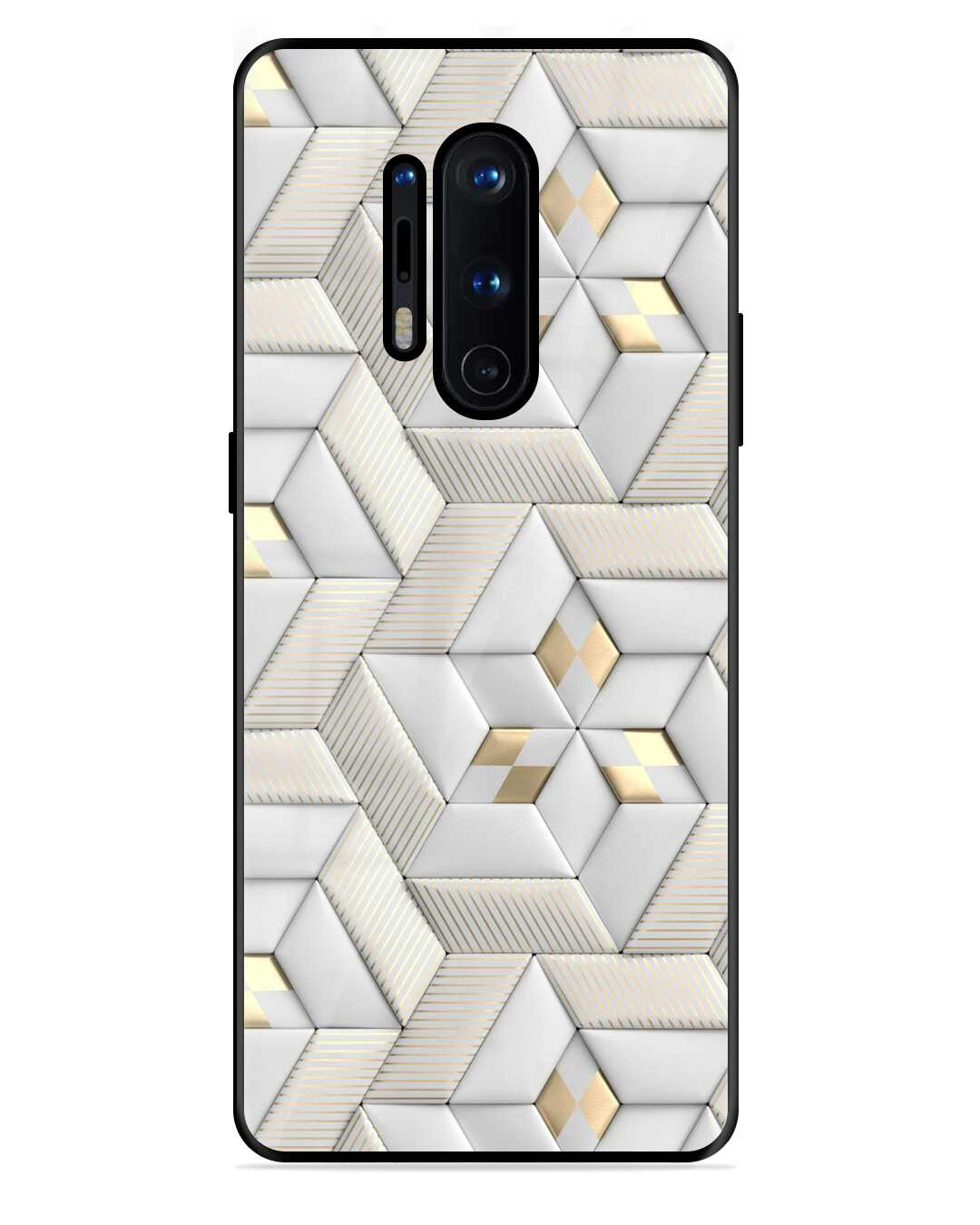 Buy 3D Soft Geometry Premium Glass Case for OnePlus 8 Pro (Shock Proof ...