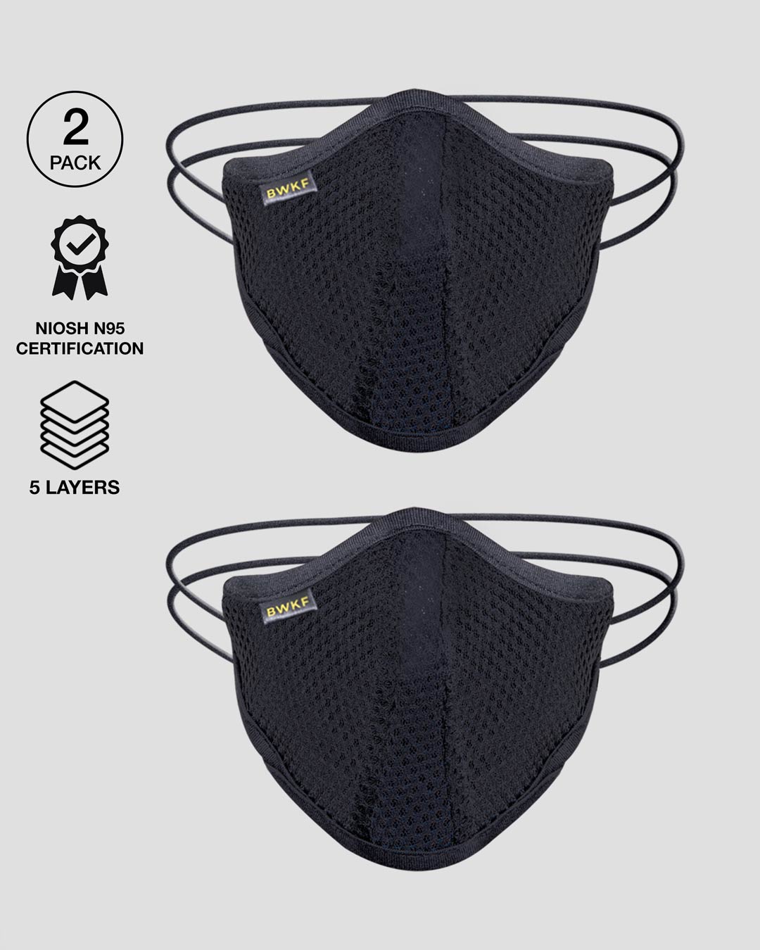 Buy 5 Layer Bewakoof N 95 Reusable Life Mask Men Combo of 2 (Jet Black ...