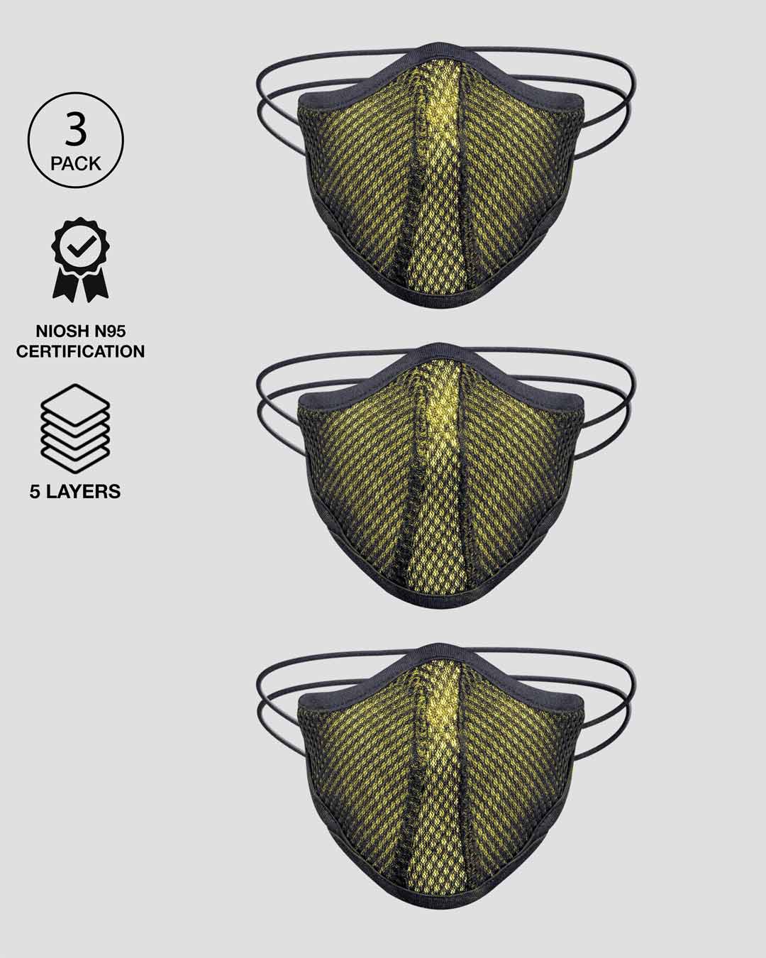 Buy 5 Layer Bewakoof N 95 reusable life mask Men Combo of 3 (Pineapple ...