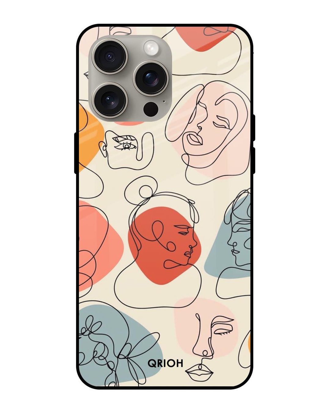 Buy Abstract Faces Premium Glass Case for Apple iPhone 15 Pro Max ...