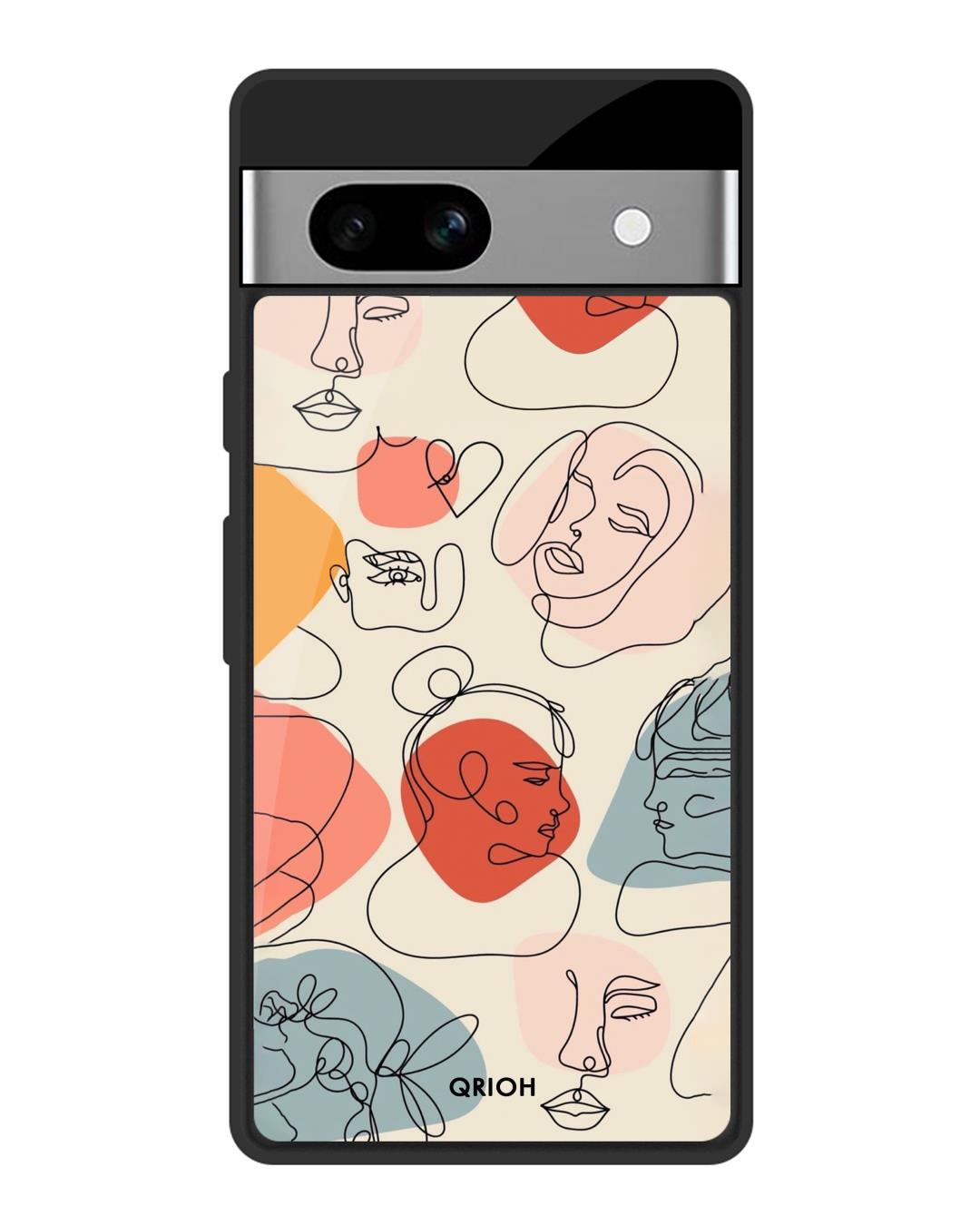 Buy Abstract Faces Premium Glass Case for Google Pixel 7a (Shock Proof ...