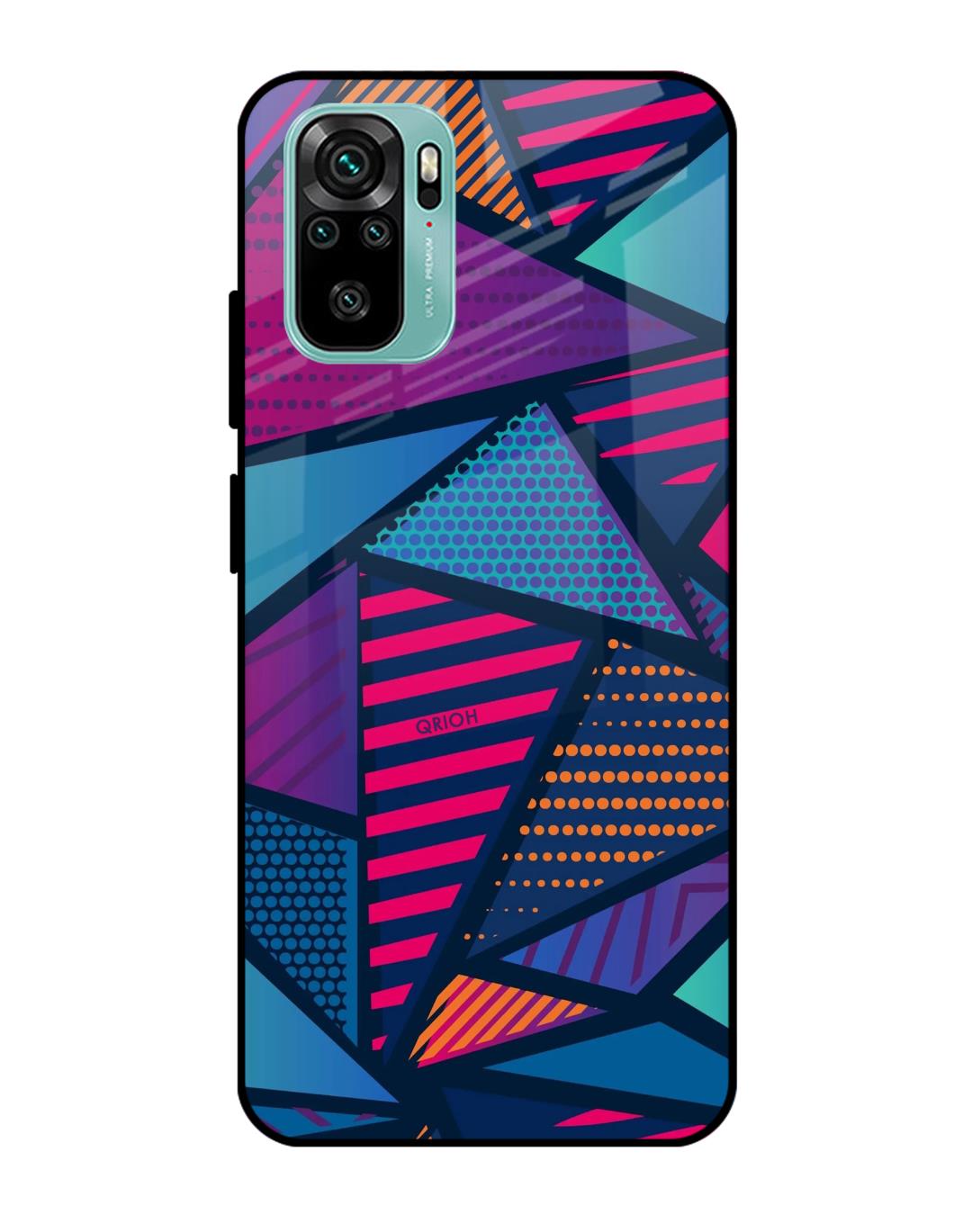 Buy Abstract Printed Premium Glass Cover For Xiaomi Redmi Note 10S ...