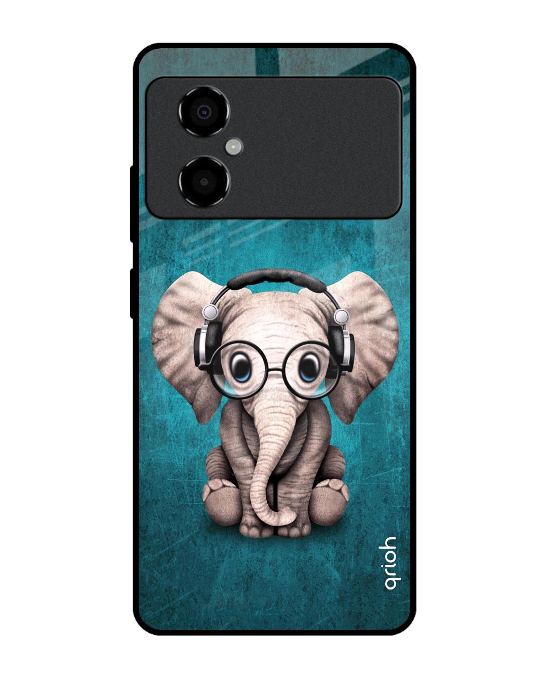 Buy Adorable Baby Elephant Printed Premium Glass Case For Poco M4 5G ...