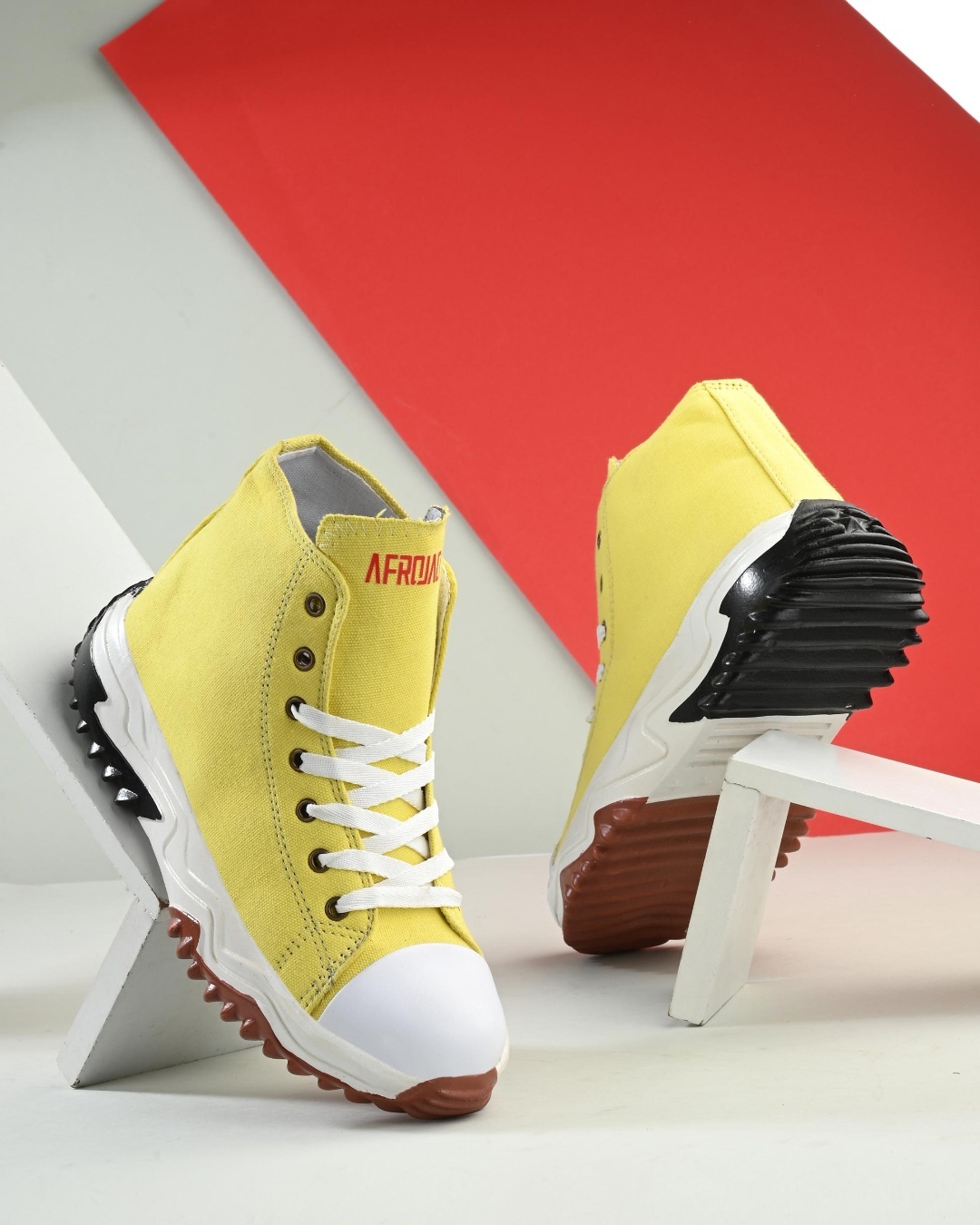 Buy Afrojack Women's Yellow Color Blocked Hip Hop Casual Shoes Online ...