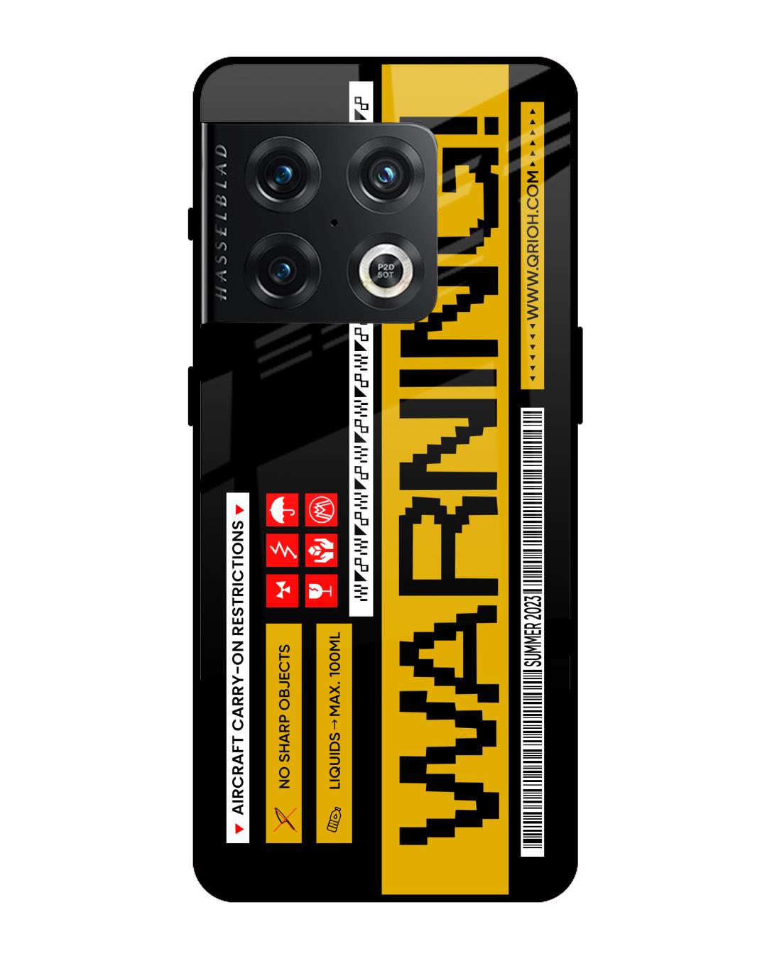 Buy Aircraft Warning Premium Glass Case for OnePlus 10 Pro (Shock Proof, Scratch Resistant ...