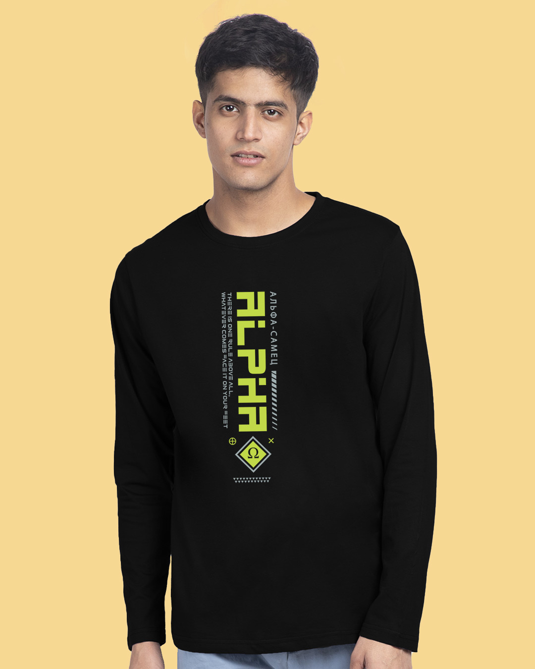 Buy Alpha Class Full Sleeve T-Shirt Black Online at Bewakoof