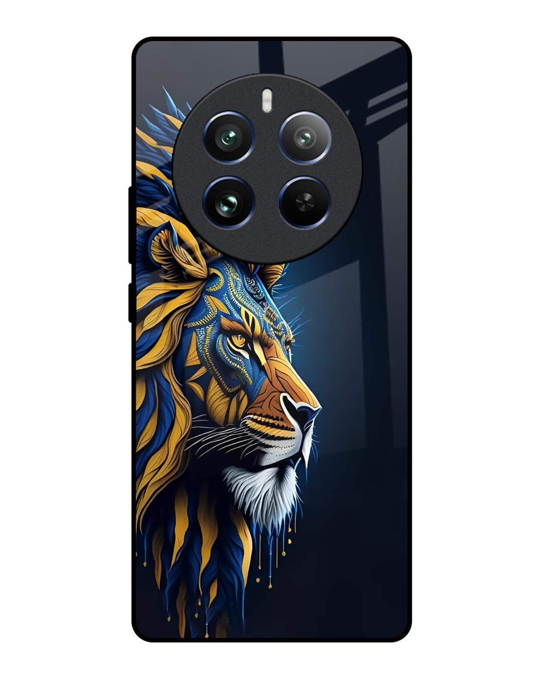 Buy Animated Lion Premium Glass Case for Realme 12 Pro Plus 5G(Shock ...