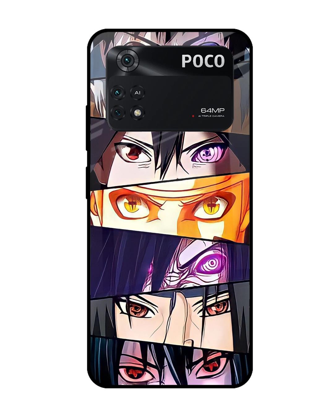 Buy Anime Eyes Premium Glass Case for Poco M4 Pro(Shock Proof, Scratch ...