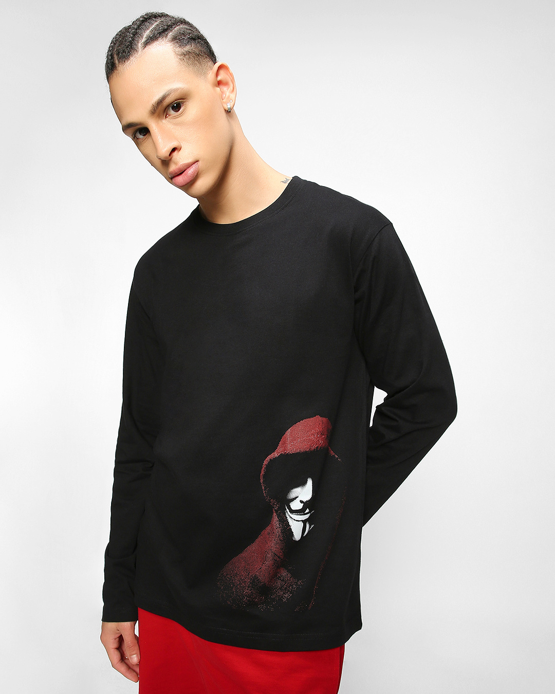 Buy Men's Black Anonymous Mask Graphic Printed T-shirt Online at Bewakoof