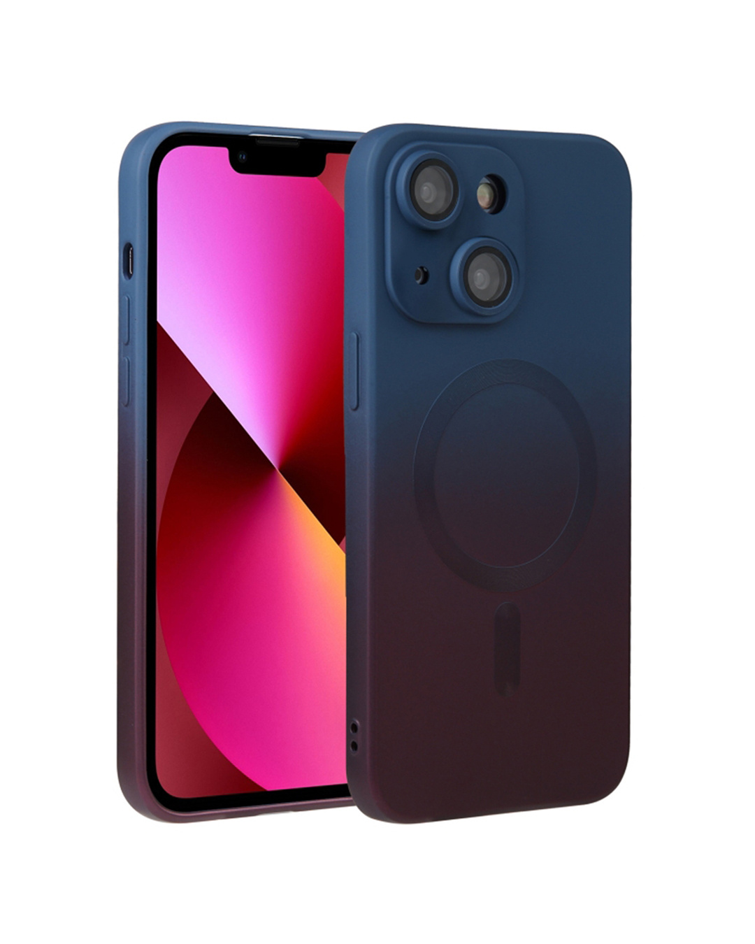 Buy Apple iPhone 13 Blue Gradient Liquid Silicone Case With Magsafe ...