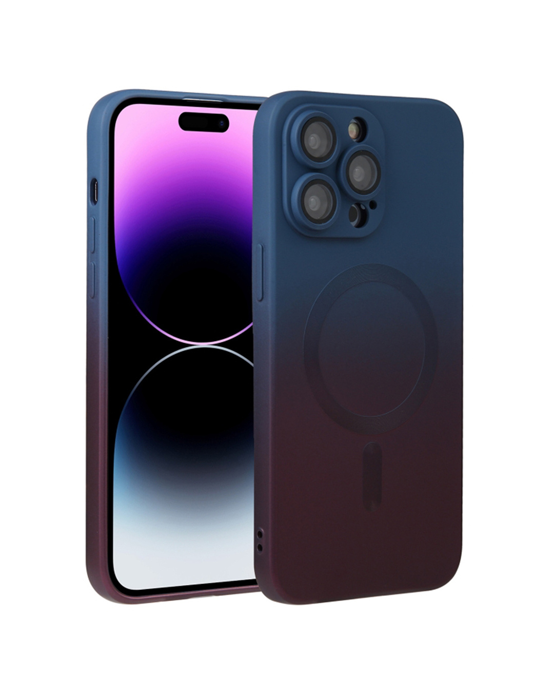 Buy Apple iPhone 14 Pro Blue Gradient Liquid Silicone Case With Magsafe ...