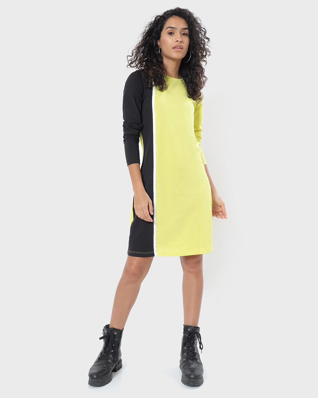 Buy Arcade Green Color Block Slim Fit Dress Online at Bewakoof