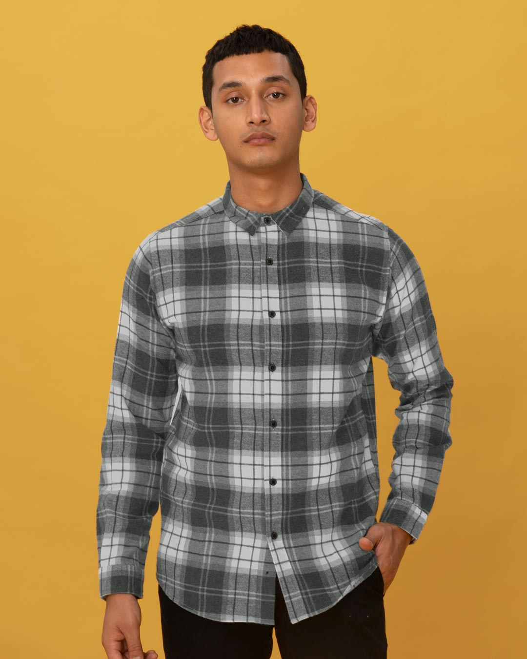 Buy Ash Grey Checked Shirt Online at Bewakoof