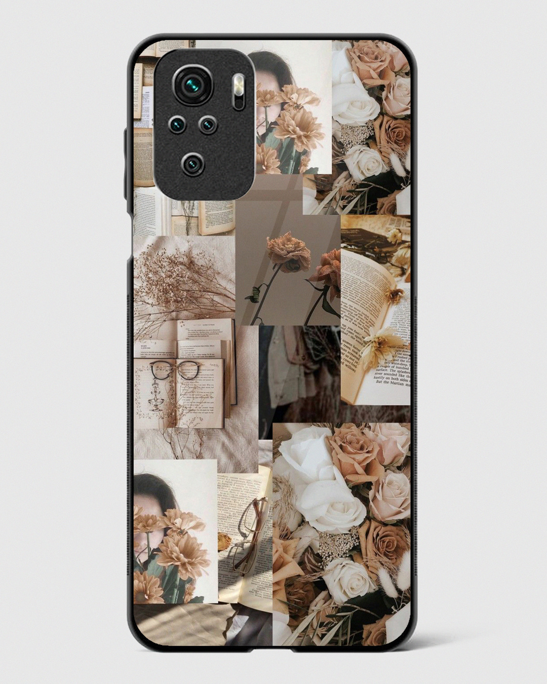Buy Autumnal Floral Aesthetic Premium Glass Case for Xiaomi Redmi Note ...