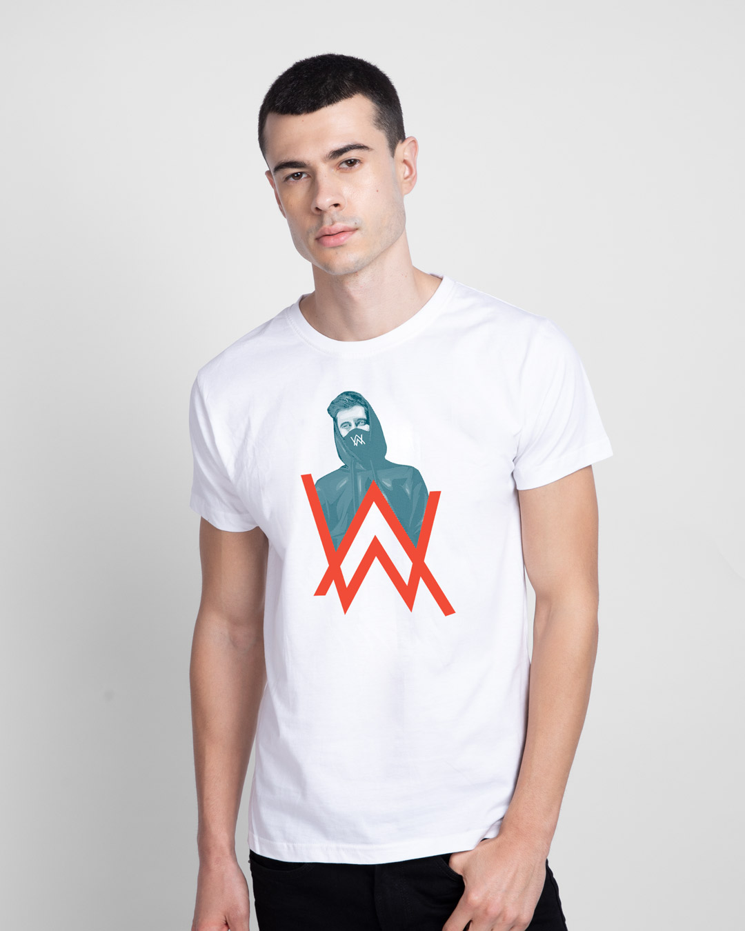 Buy Aw Face Half Sleeve T-Shirt White Online at Bewakoof