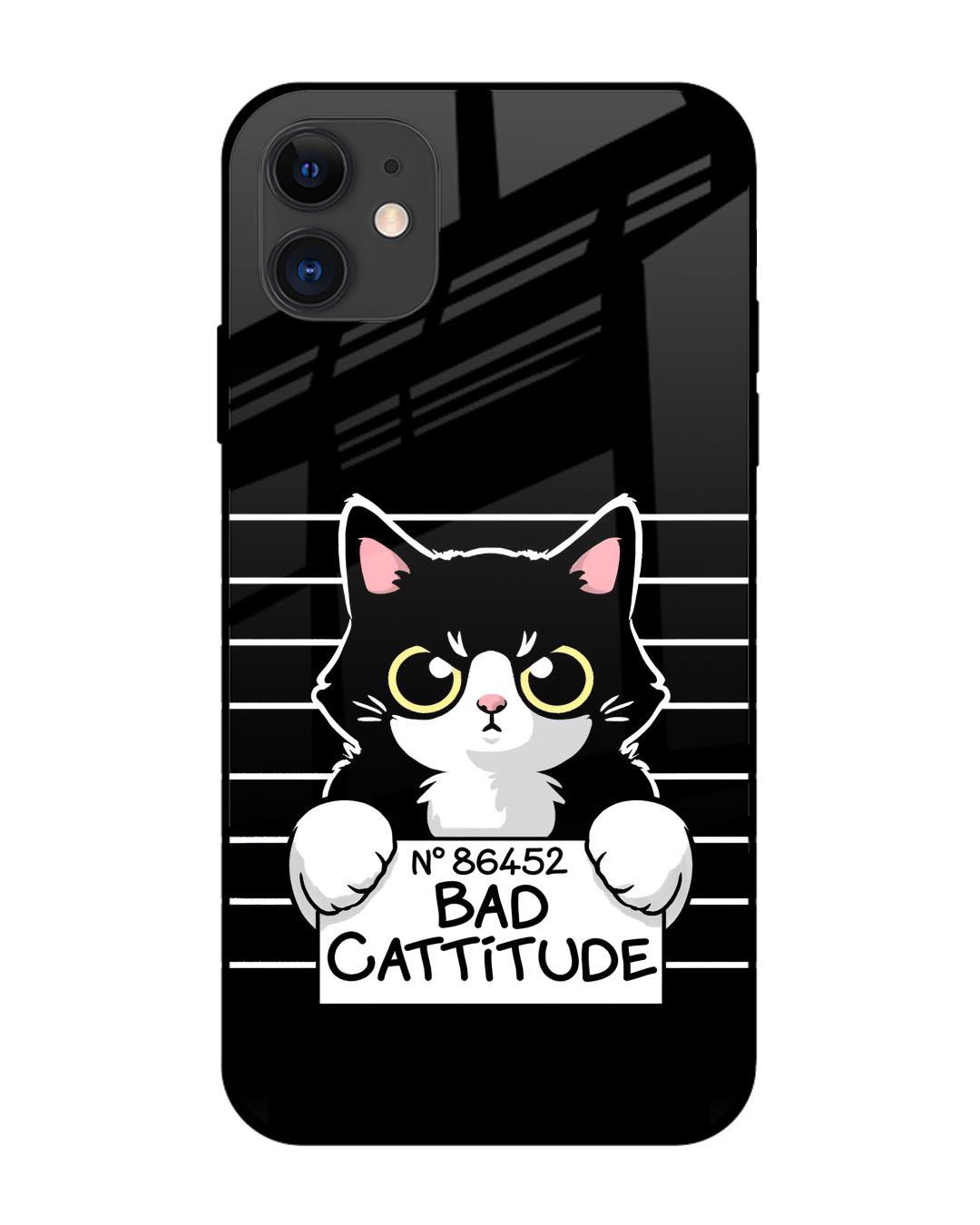Buy Bad Cat Attitude Premium Glass Case for Apple iPhone 12 mini (Shock ...