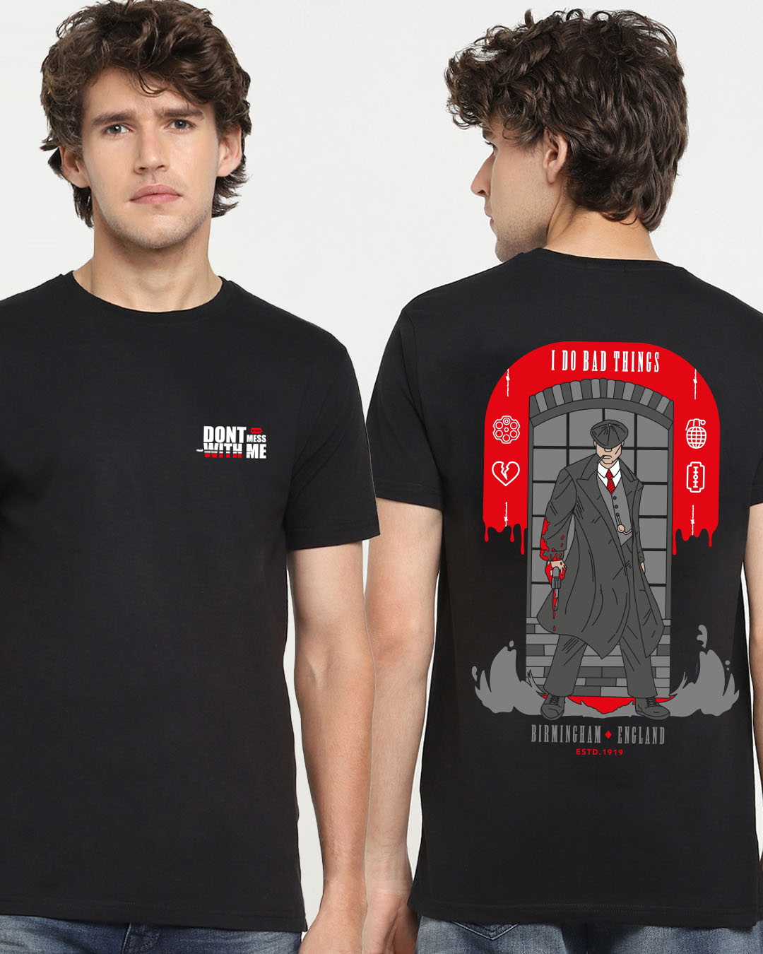 Buy Men's Black Bad Man Graphic Printed T-shirt for Men Online at Bewakoof