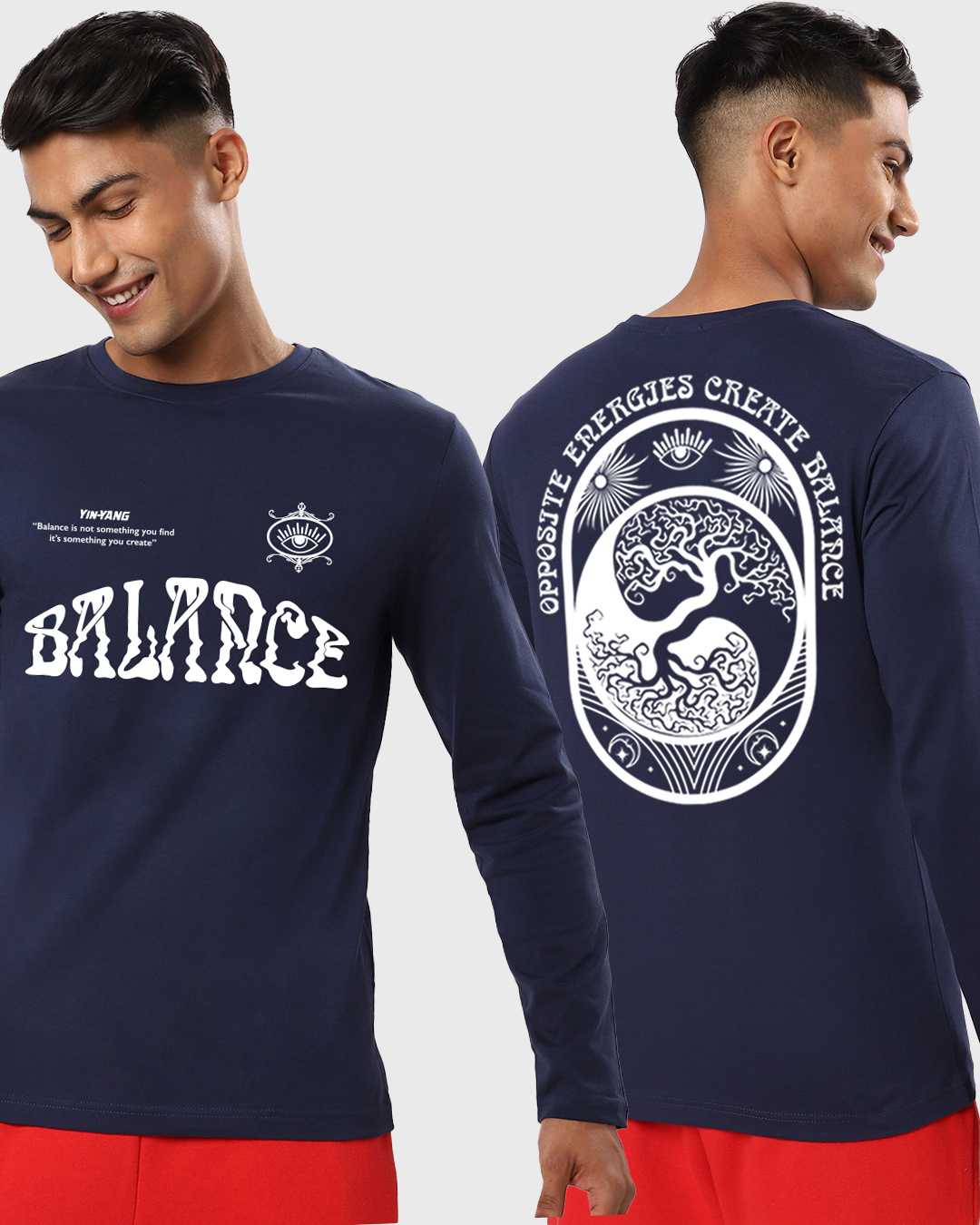 Buy Men's Blue Balance Is Key Graphic Printed T-shirt Online at Bewakoof