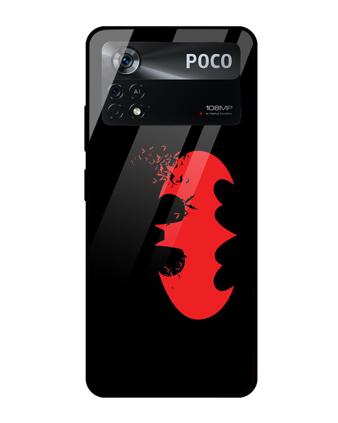 Buy Batman Flying Bats Premium Glass Cover for Poco X4 Pro 5G Online in ...