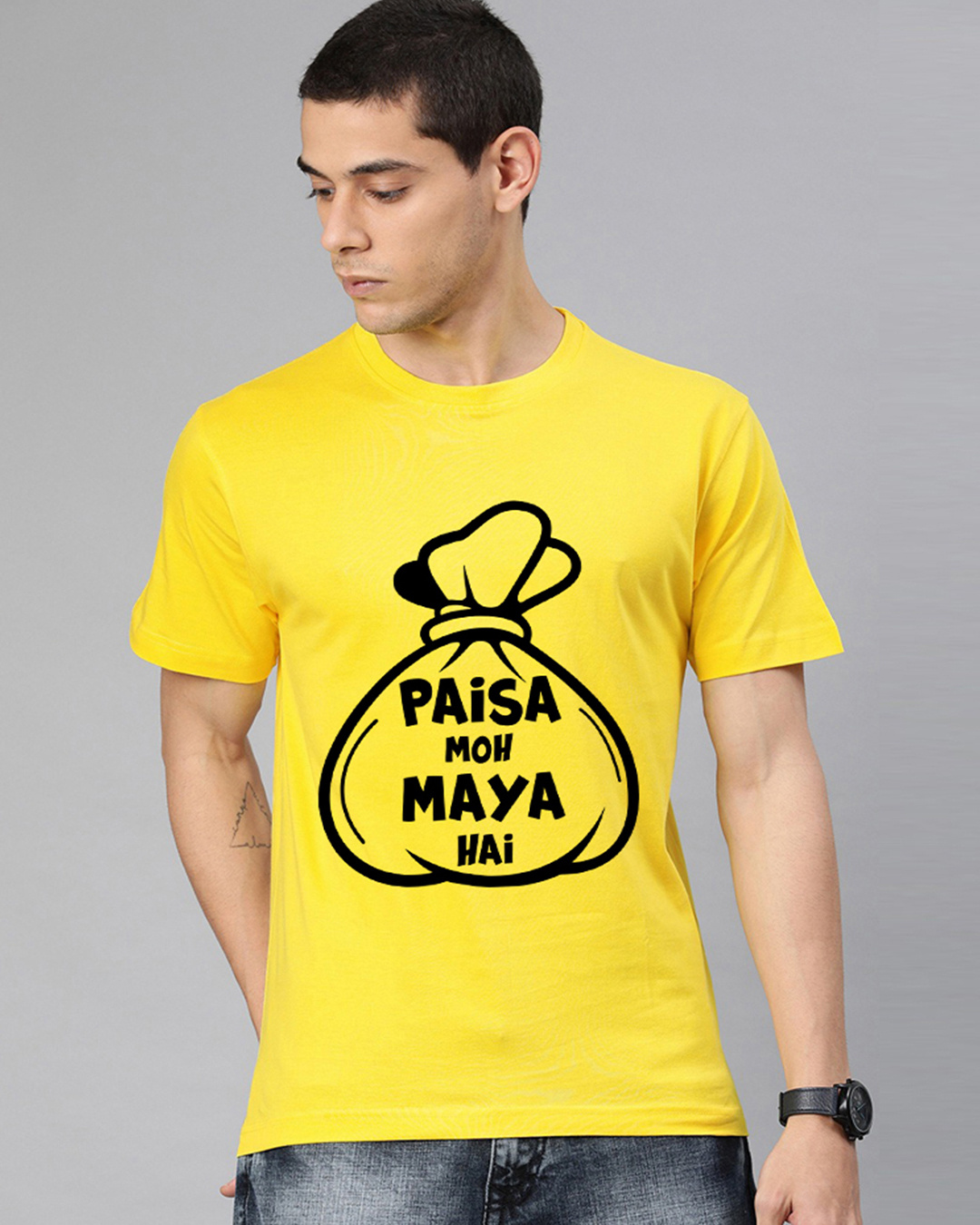 Buy Be Awara Paisa Moh Maya Hai Half Sleeve T-Shirt For Men Online at ...