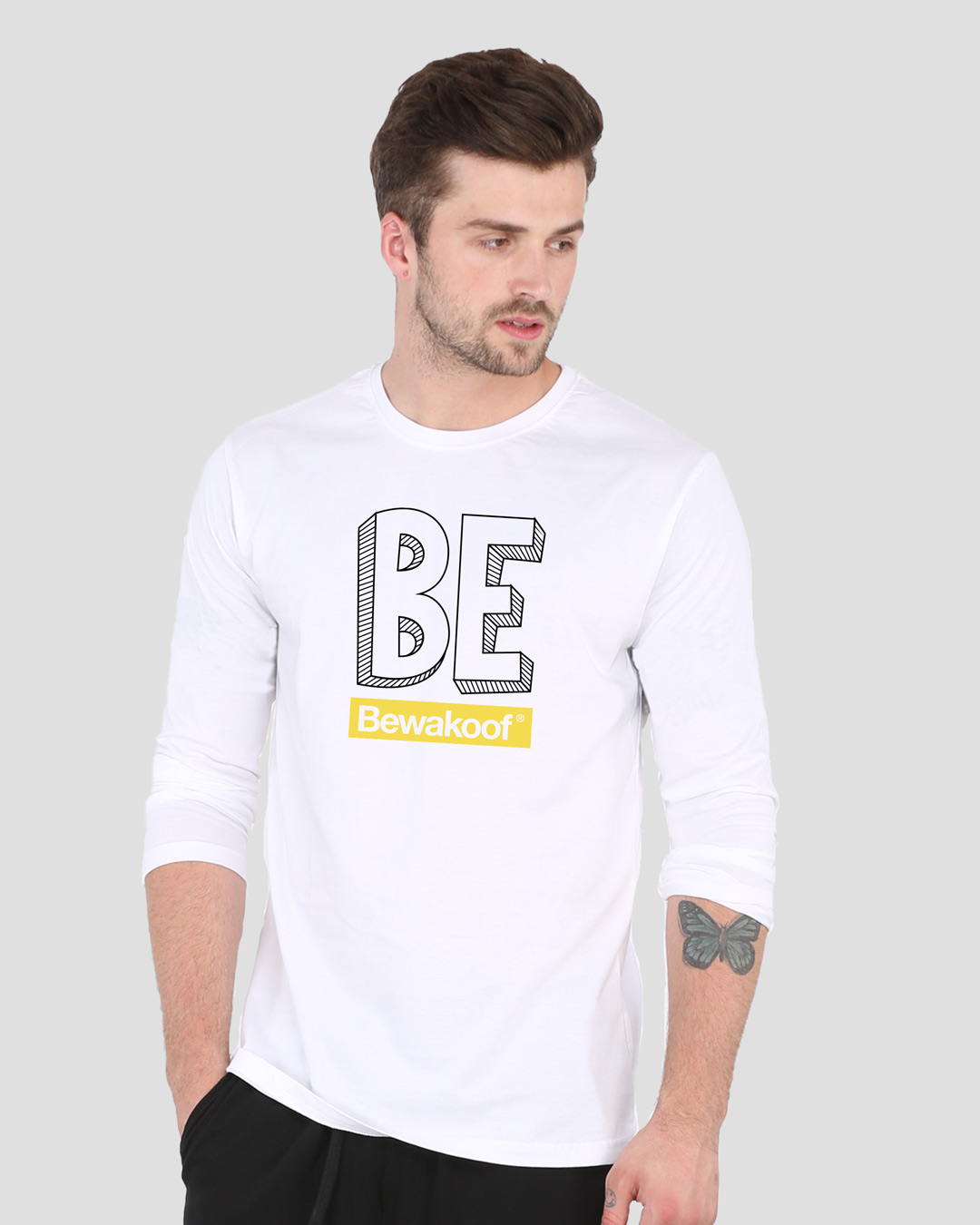 Buy Be Logo Full Sleeve T-Shirt Online at Bewakoof