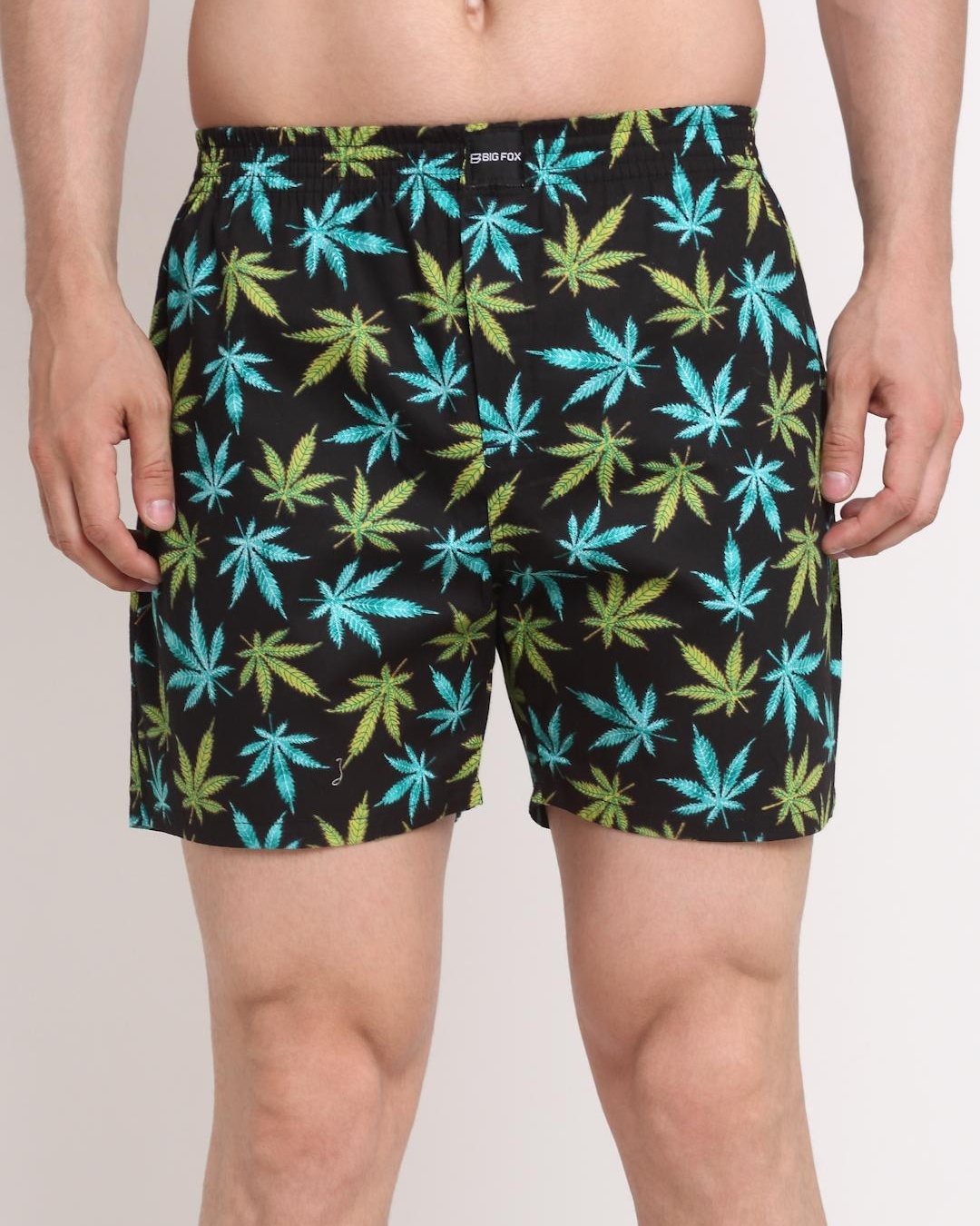 Buy Big Fox Men's Black Printed Relaxed Fit Boxers Online in India at ...