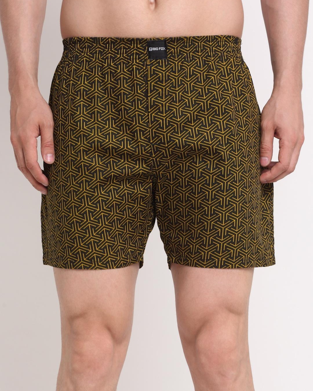 Buy Big Fox Men's Green Printed Relaxed Fit Boxers Online in India at ...