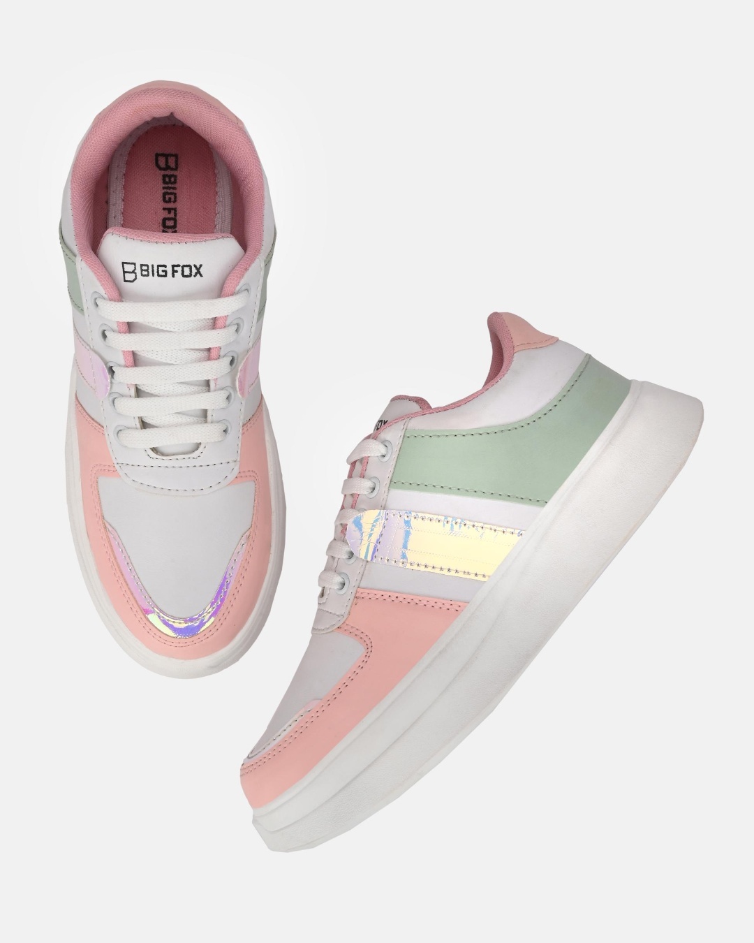 Buy Big Fox Women's Pink Color Blocked Sneakers Online in India at Bewakoof