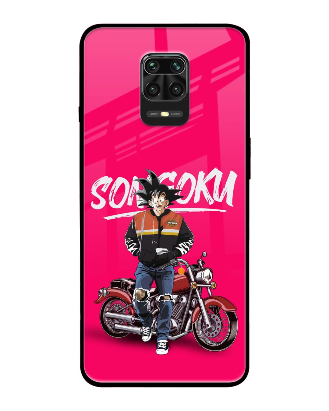 Buy Biker Goku Premium Glass Case for Redmi Note 9 Pro Max (Shock Proof,Scratch Resistant ...