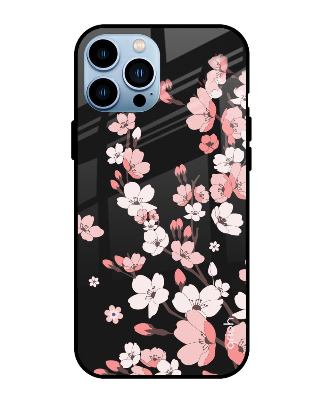 Buy Black Cherry Blossom Premium Glass Case for Apple iPhone 13 Pro Max (Shock Proof, Scratch ...