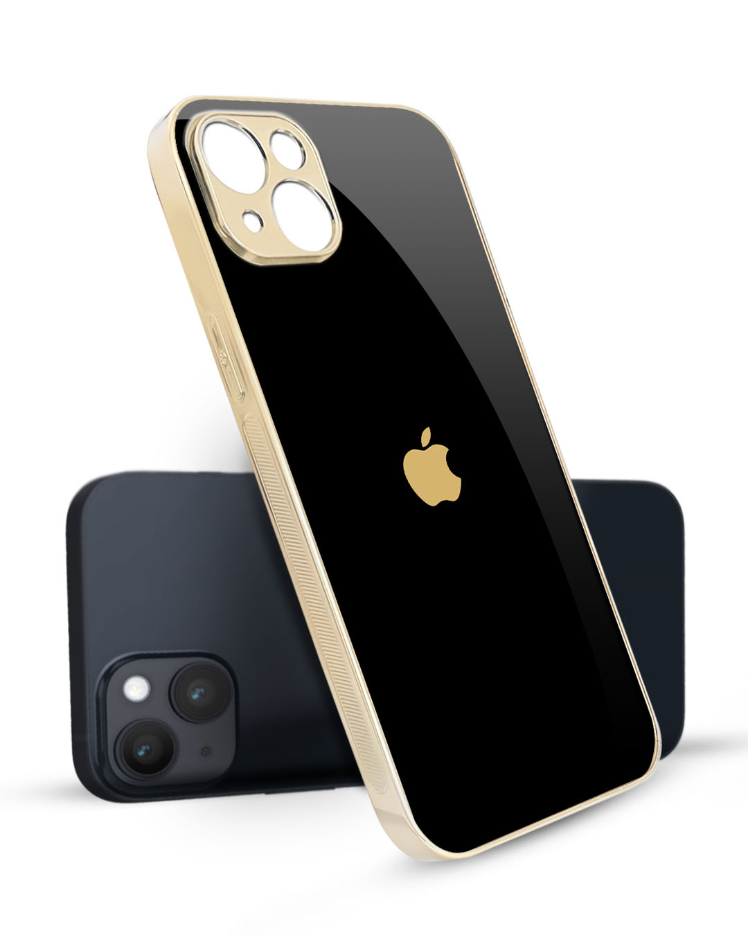 Buy Black Gold Logo Metallic Gold Premium Glass Case for Apple iPhone ...