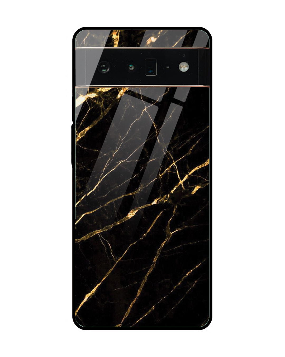 Buy Black & Gold Marble Premium Glass Cover for Google Pixel 6 Pro ...