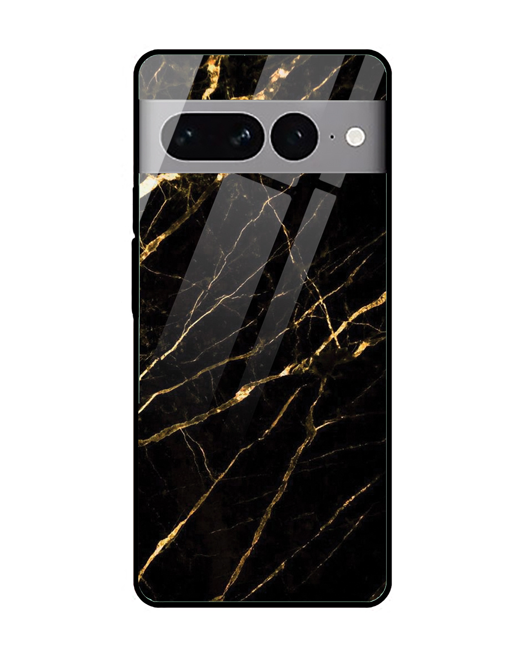 Buy Black & Gold Marble Premium Glass Cover for Google Pixel 7 Pro ...