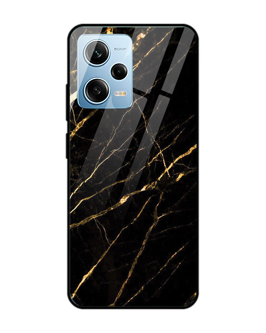 Buy Black & Gold Marble Premium Glass Cover for Redmi Note 12 Pro 5G ...