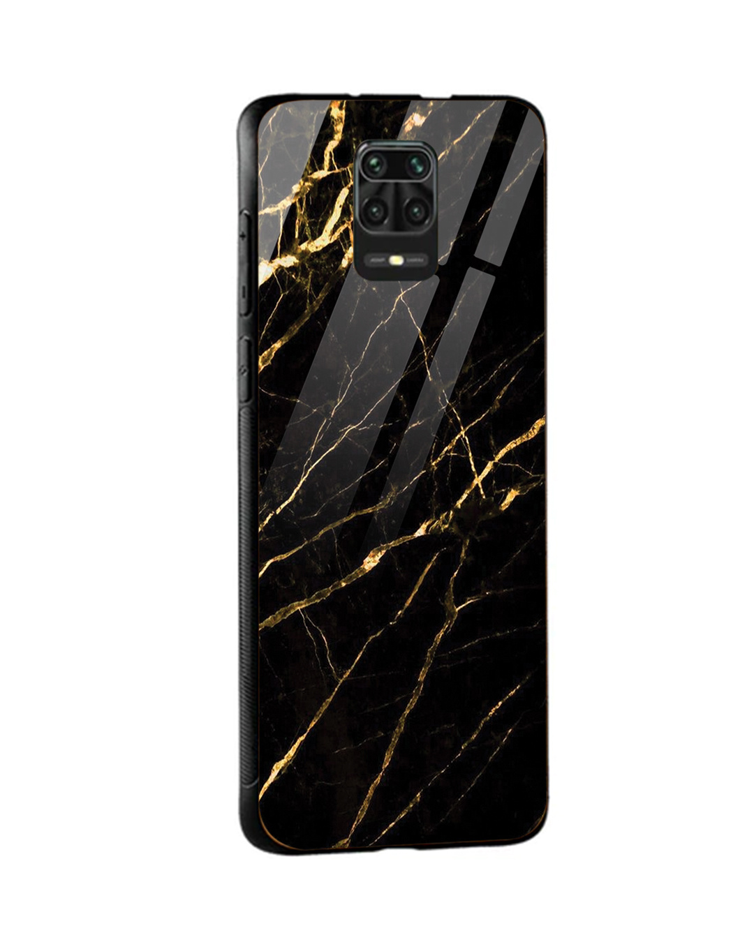 Buy Black & Gold Marble Premium Glass Cover for Xiaomi Redmi Note 9 Pro ...