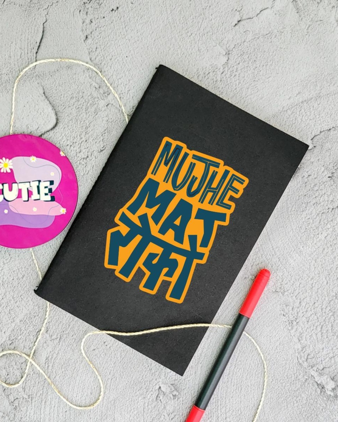 Buy Black Mujhe Mat Roko Typography Notebook (A5 Size, 80 Pages, Soft ...