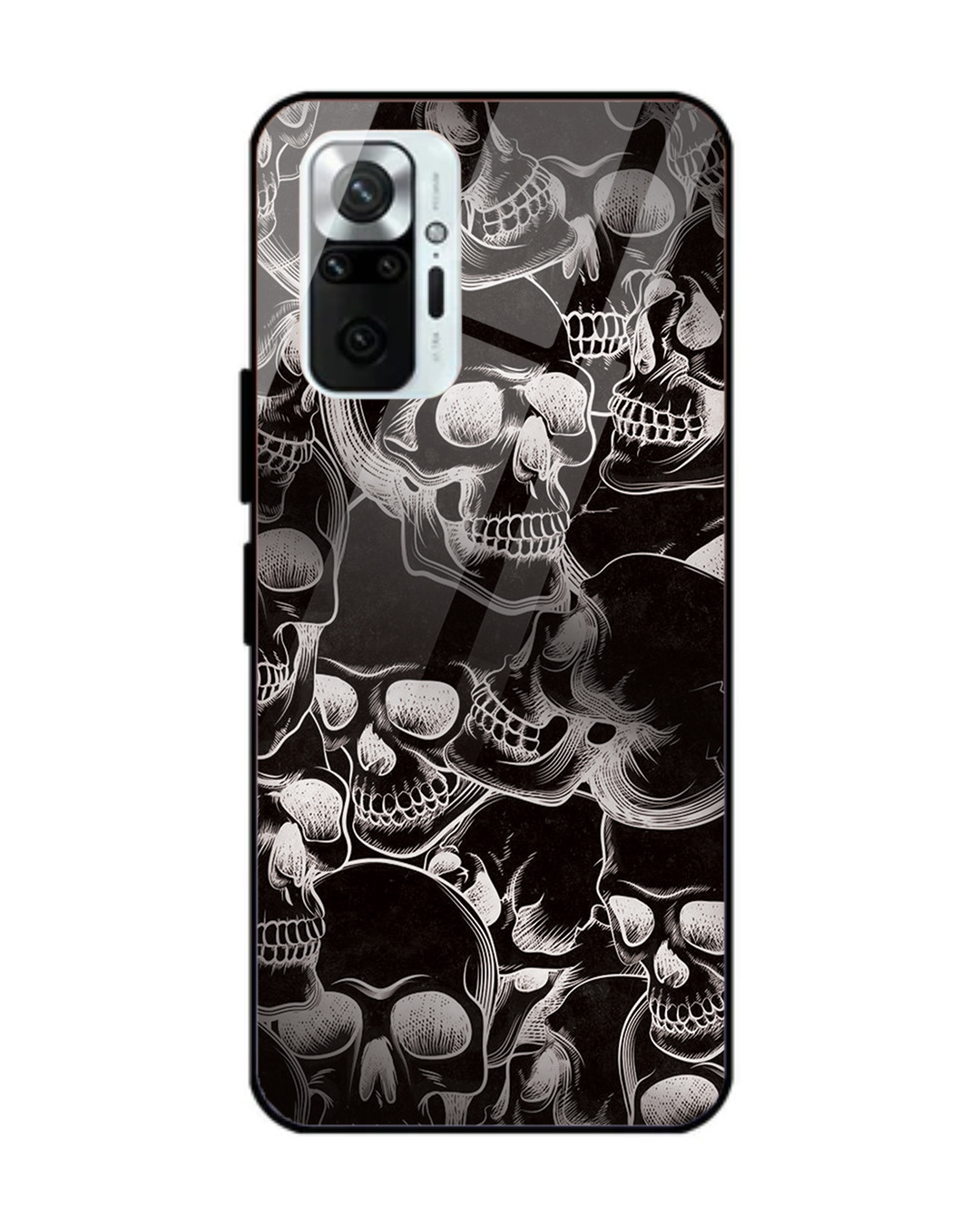 Buy Black Skulls Premium Glass Cover for Xiaomi Redmi Note 10S Online ...
