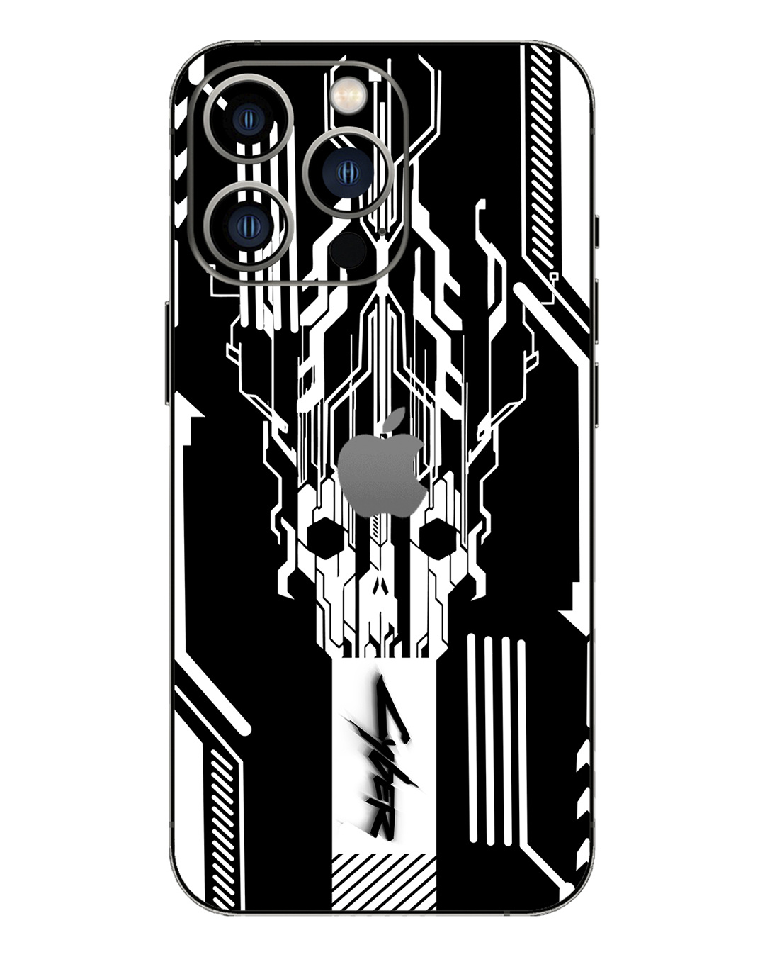 Buy Black & White Cyber Printed Mobile Skin for Apple iPhone 13 Pro Max Online in India at Bewakoof