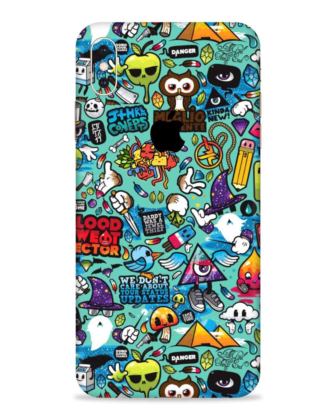 Buy Blue Printed Mobile Skin for Apple iPhone XS Online in India at ...