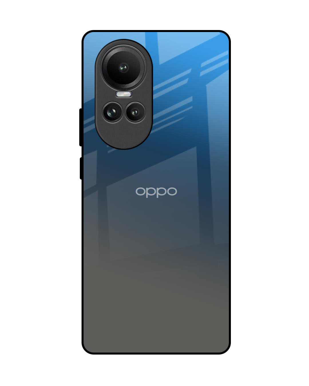 Buy Blue Grey Ombre Premium Glass Case for Oppo Reno10 5G (Shock Proof ...