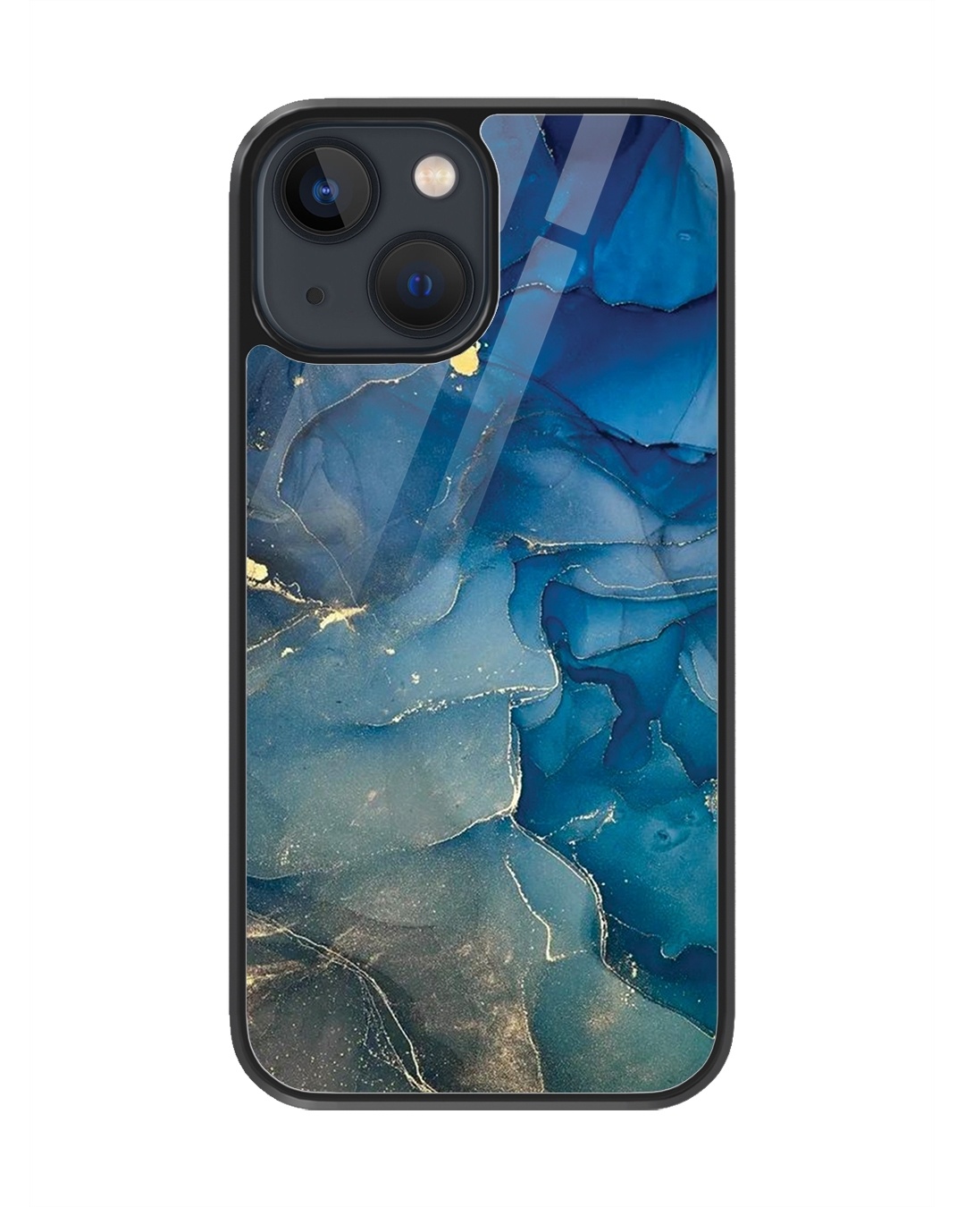 Buy Blue Resin Texture Premium Glass Cover for Apple iPhone 13 Online ...