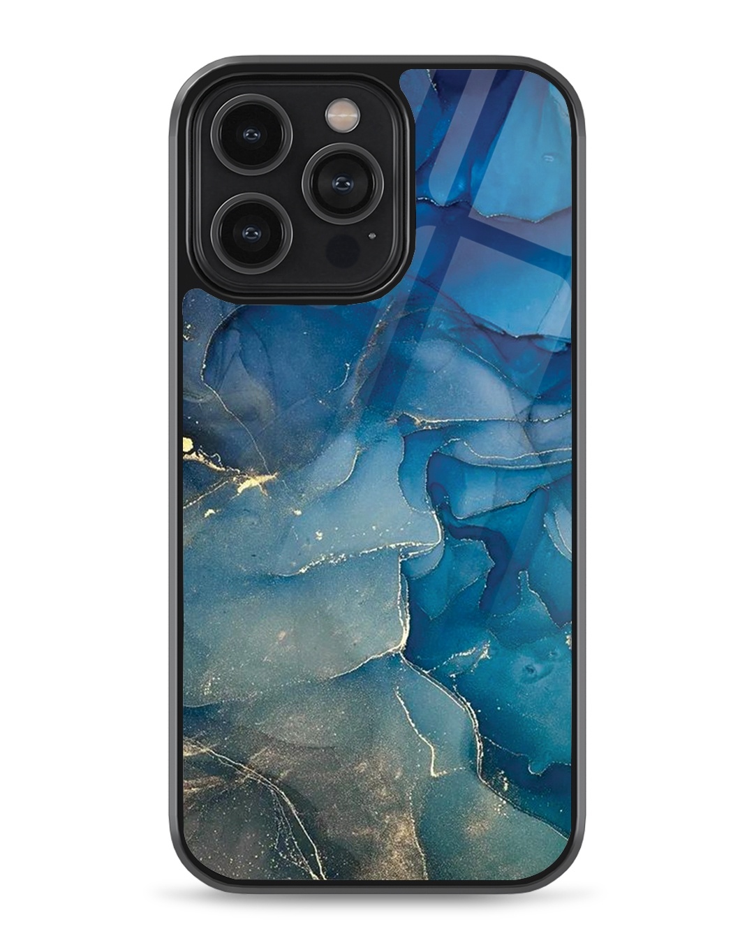 Buy Blue Resin Texture Premium Glass Cover for Apple iPhone 14 Pro Max ...