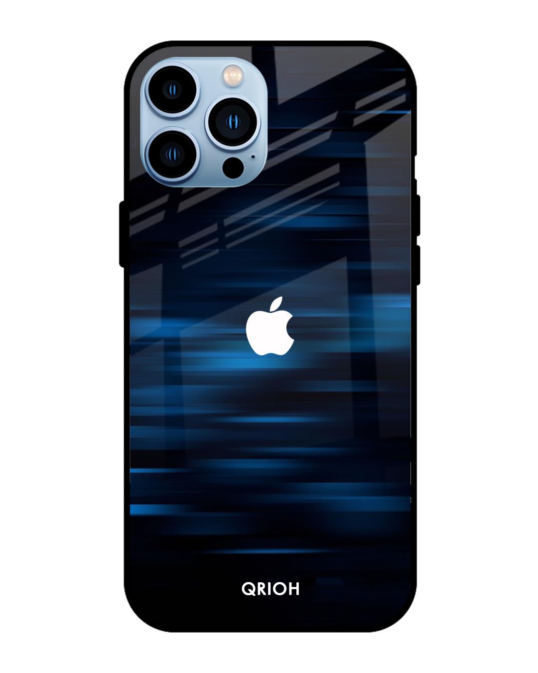 Buy Blue Rough Pastel Premium Glass Cover For iPhone 13 Pro Max (Impact ...