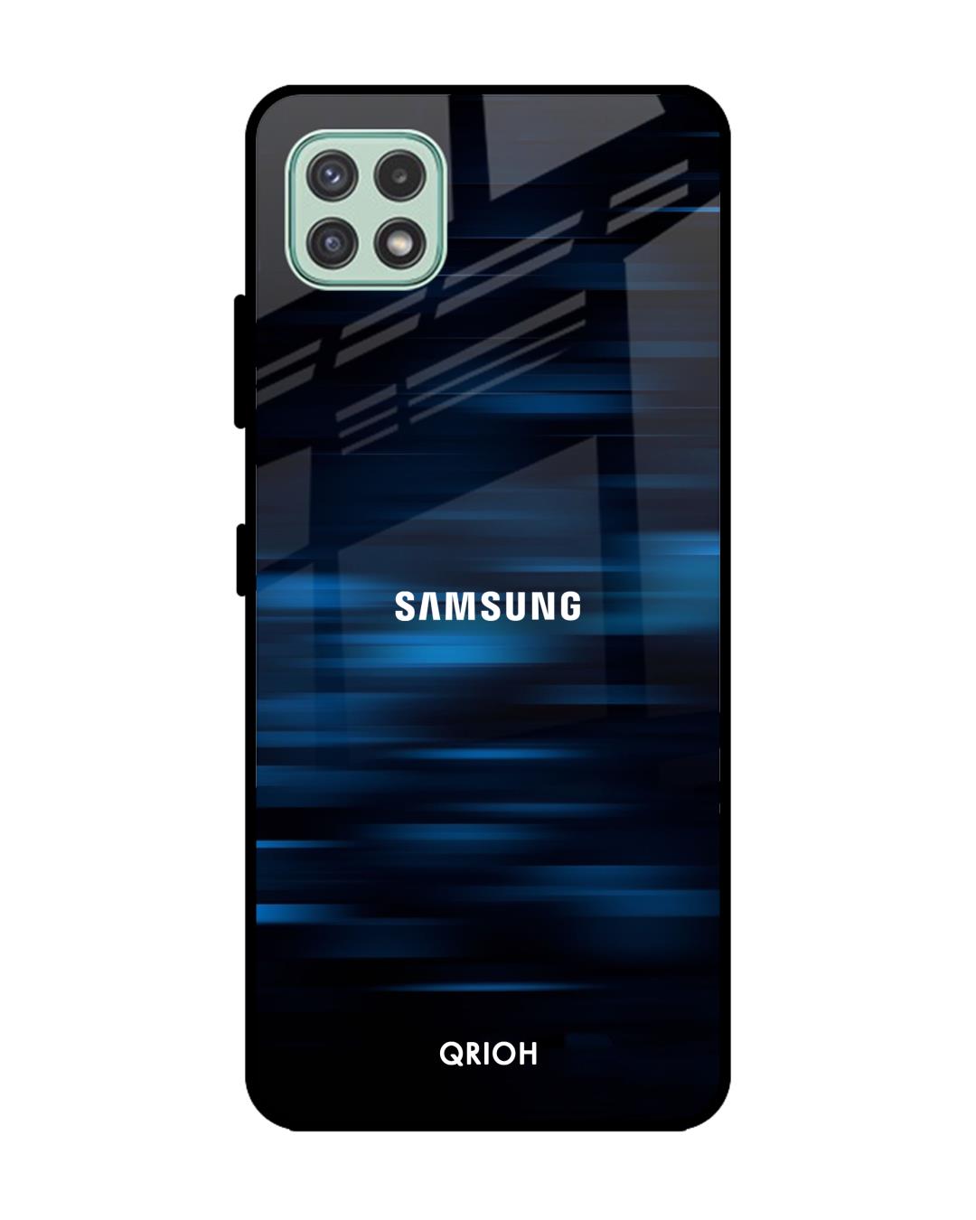 Buy Blue Rough Pastel Premium Glass Cover For A22 5G(Impact Resistant ...